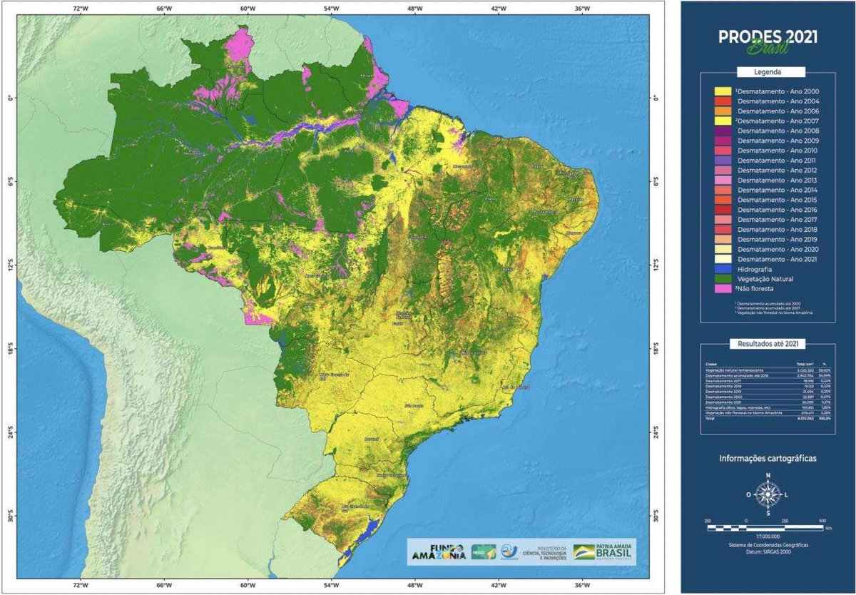 Lubia Vinhas on Twitter: "E acaba de sair o PRODES Brasil 🇧🇷🌎🛰️. O inventário anual de perda de ...