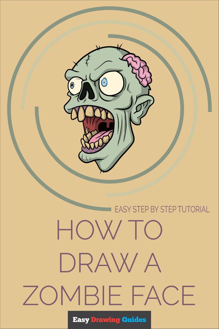 Easy Drawing Guides on Twitter: "Learn How to Draw a Zombie Face: Easy Step-by-Step Drawing ...