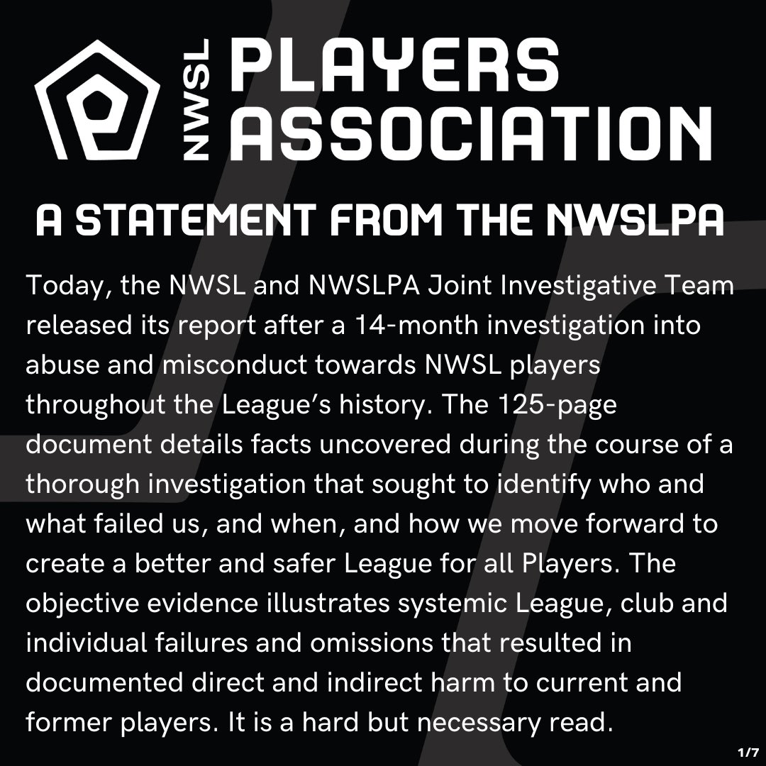 NWSLPA on Twitter: "A statement from the NWSLPA: https://t.co/LPCgtMzTuL" / Twitter
