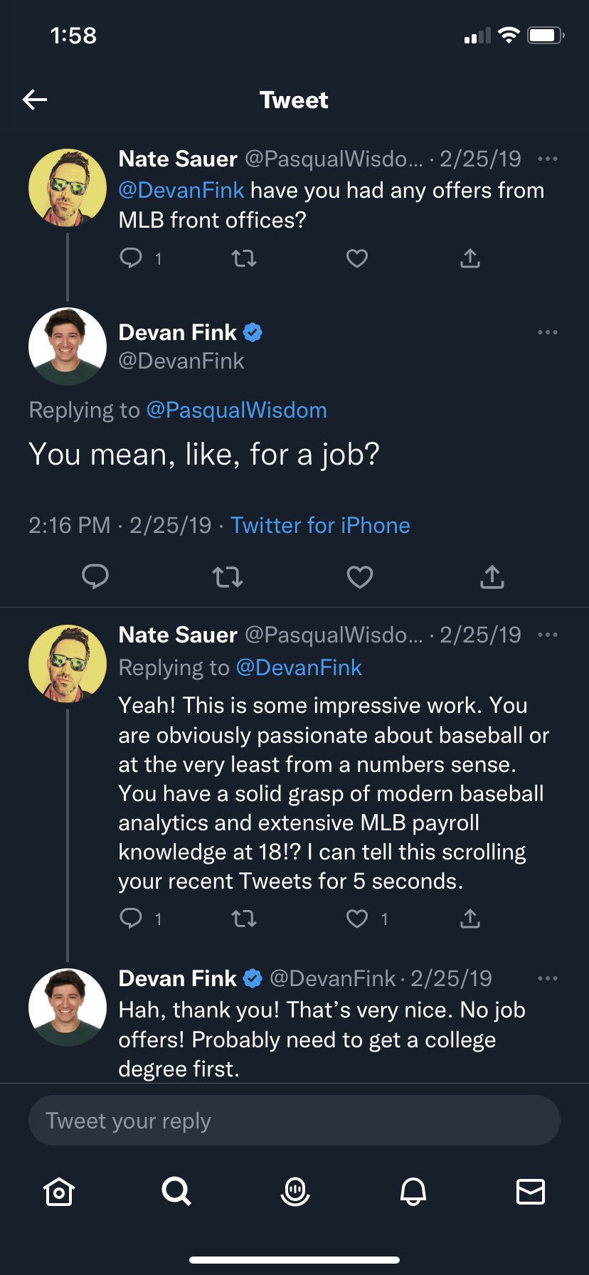 Nate Sauer on Twitter: "@DevanFink Took ‘em awhile 😂. Congrats! https://t.co/zpjb3XfWmb" / Twitter