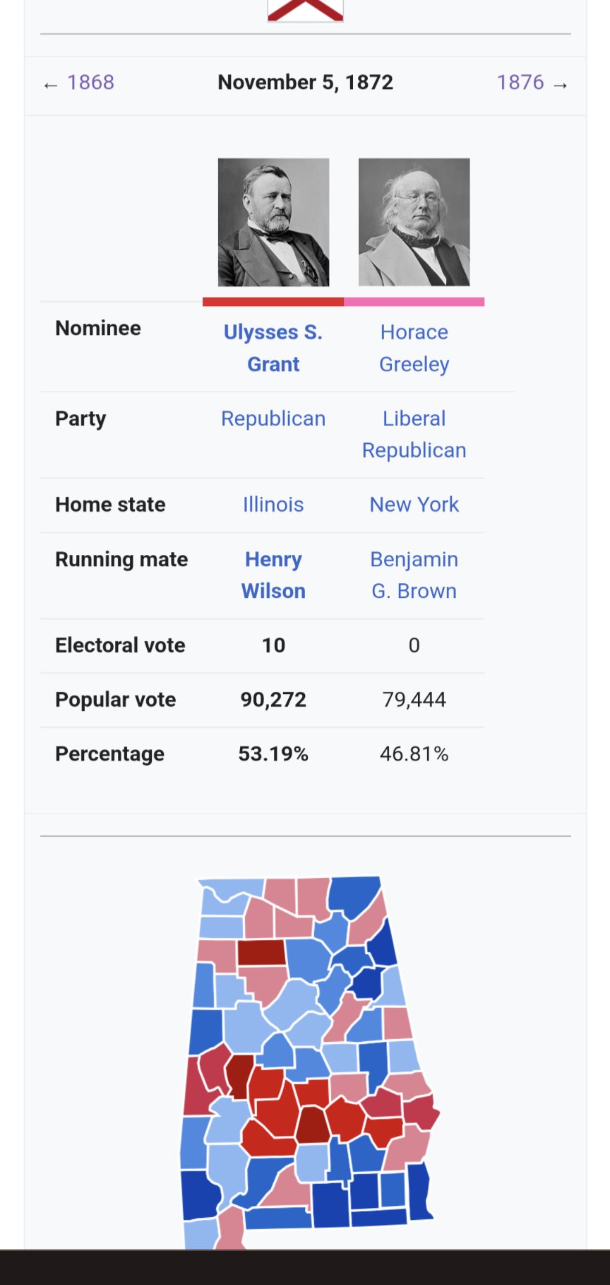 Olivier Bufole on Twitter: "@burekch @TerribleMaps Colors are reversed for the 1872 election ...