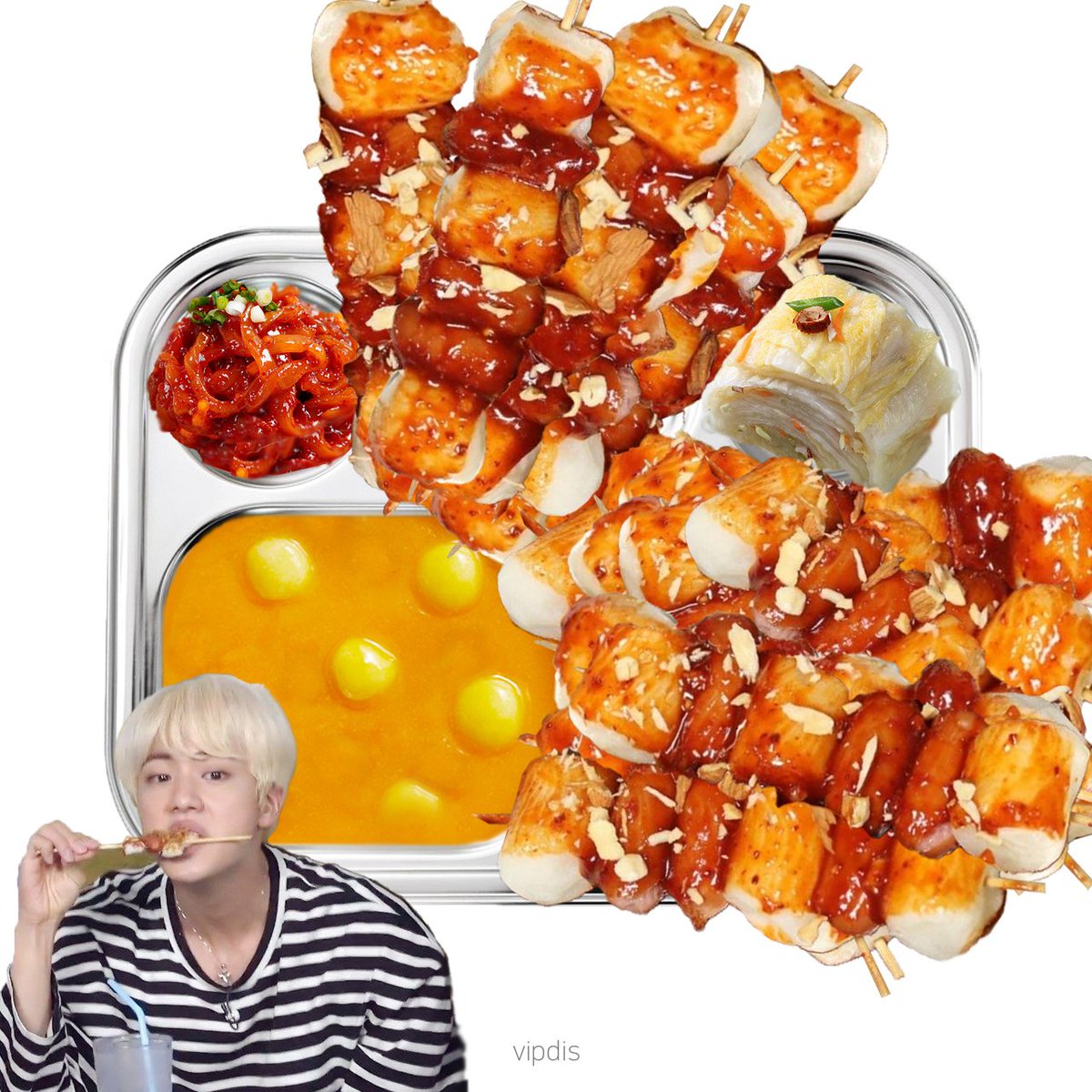 븹디스 쉼 on Twitter: "221215 목 #석진 #Jin 식판 조식 Breakfast 소떡소떡 단호박죽 오징어젓무침 백김치"