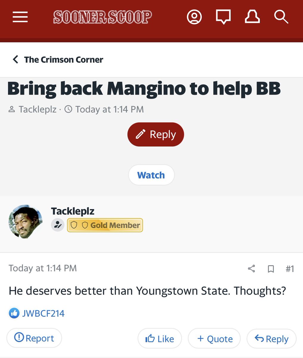 Message Board Geniuses on Twitter: "Bring Mark Mangino back to #Oklahoma. #BoomerSooner"