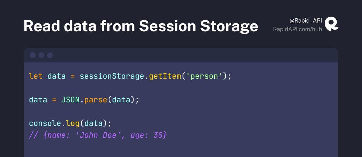 Session Storage. What is it? Thread 🧵👇 - Thread from Rapid @Rapid_API ...