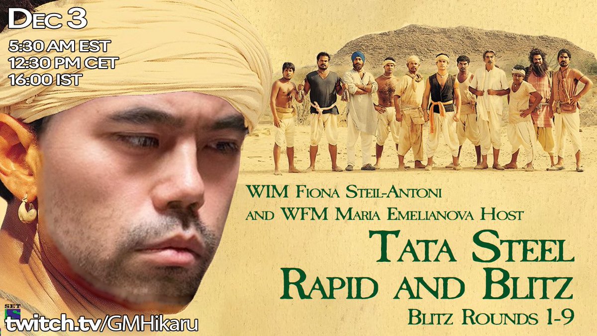 Hikaru Nakamura on Twitter: "Playing some Blitz today at @tatasteelchess Blitz tournament with ...