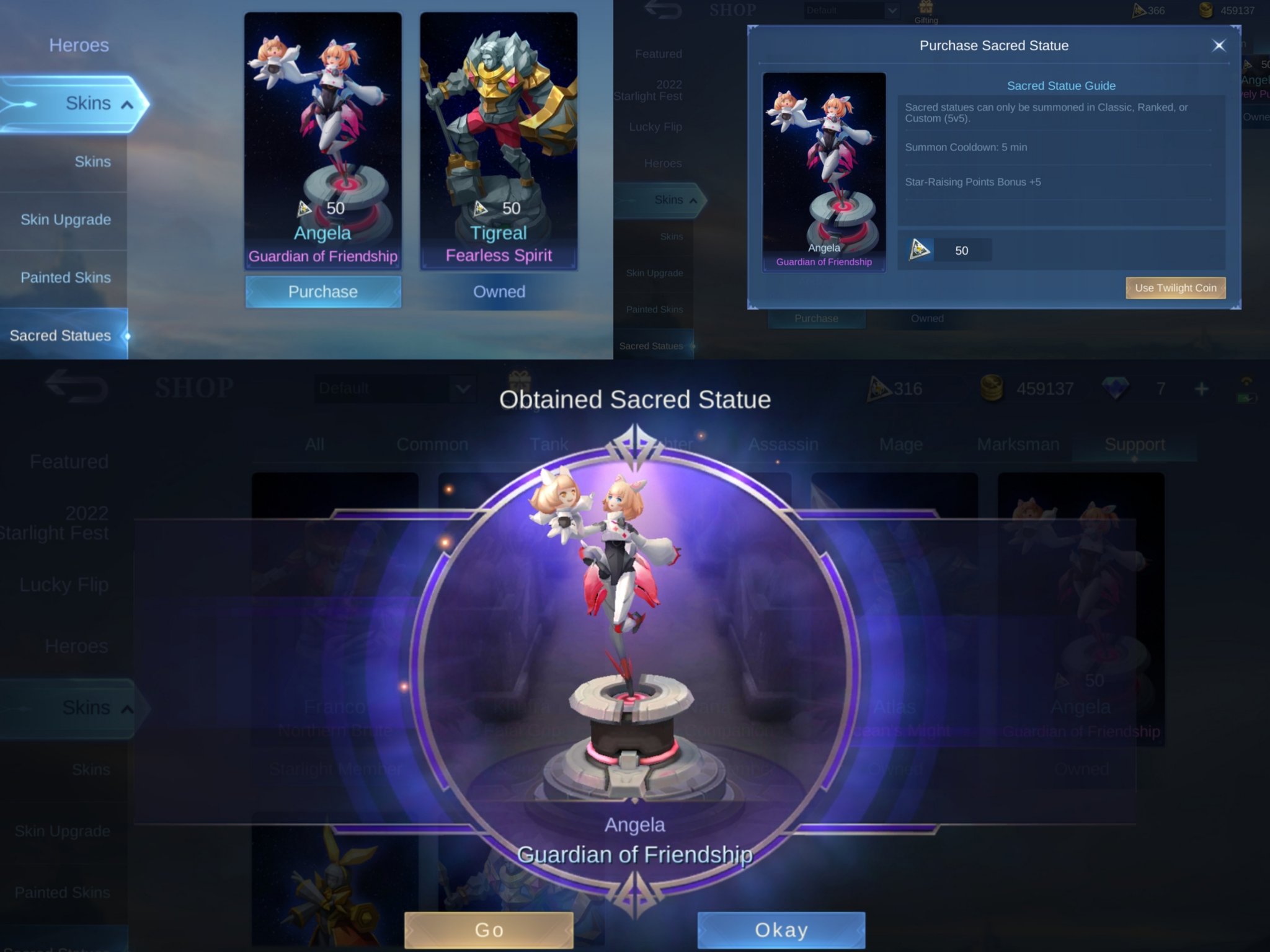 abyssal_mlbb on Twitter: "You can buy Angela's Aspirant Sacred Statue in the shop... https://t ...