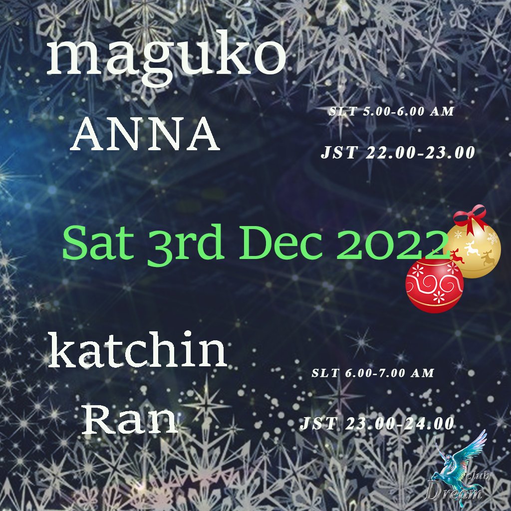 ღ spoon ღ on Twitter: "2022.12.03 ♩ ♪ ♫ CLUBDREAM presents December 3rd ♩ ♪ ♫ ահօ: maguko ահ יֽղ ...