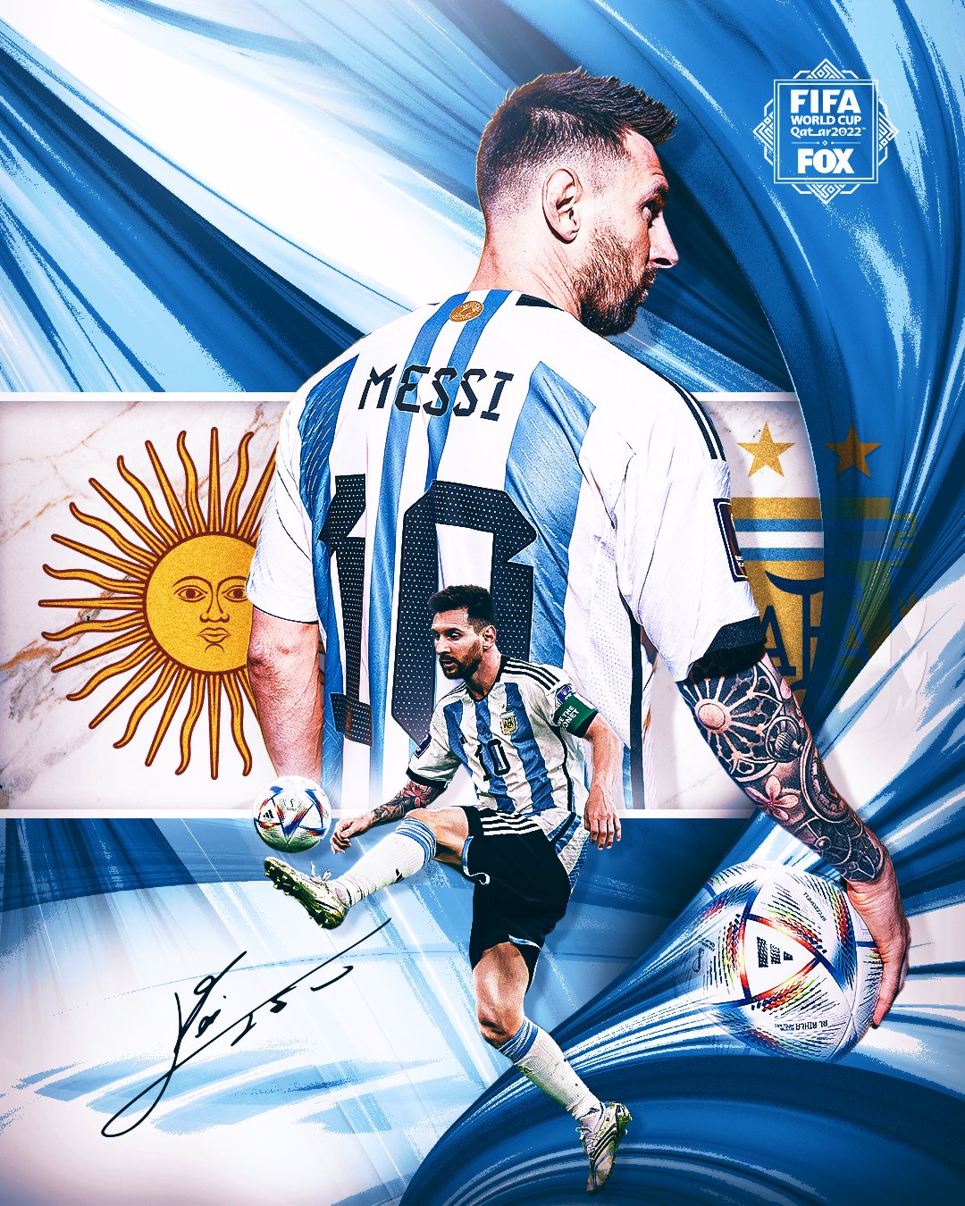 Argentinian Flag With Messi