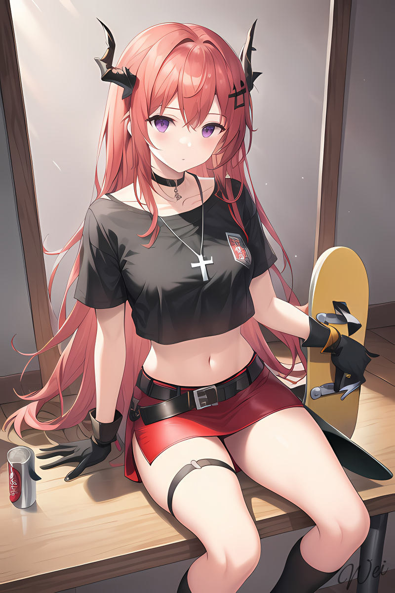 小惟 on Twitter: "cool（Surtr） #NovelAI #女の子 #Surtr #明日方舟 #史尔特尔 #少女 https://pixiv.net/artworks ...