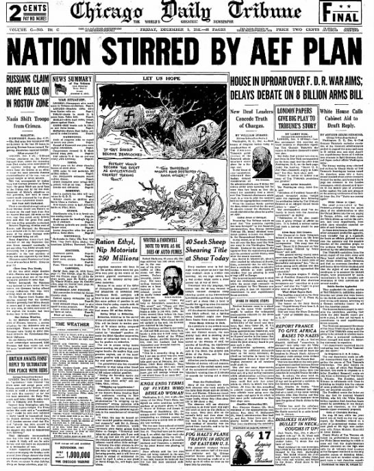 Today In History on Twitter: "4 Dec 1941: The #Chicago Tribune and the ...