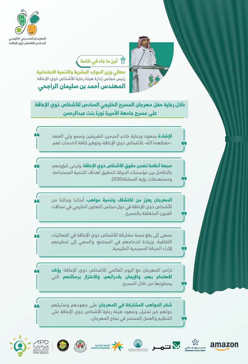 هيئة رعاية الأشخاص ذوي الإعاقة On Twitter أبرز ما جاء في كلمة وزير