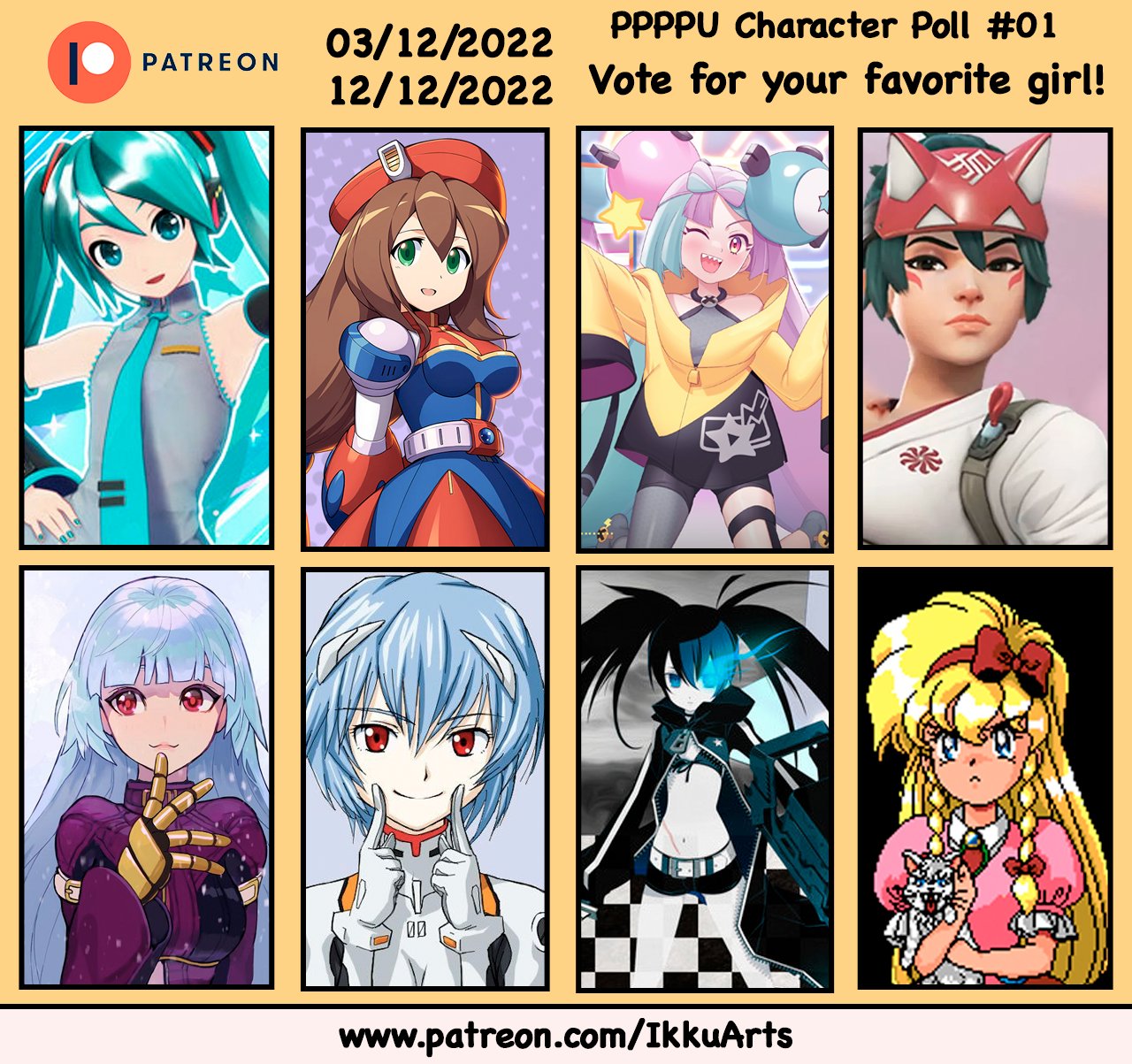 IkkuArts 🔞 (COMISSIONS CLOSED) on Twitter: "The 1st PPPPU ballot is open, patreons can vote for ...