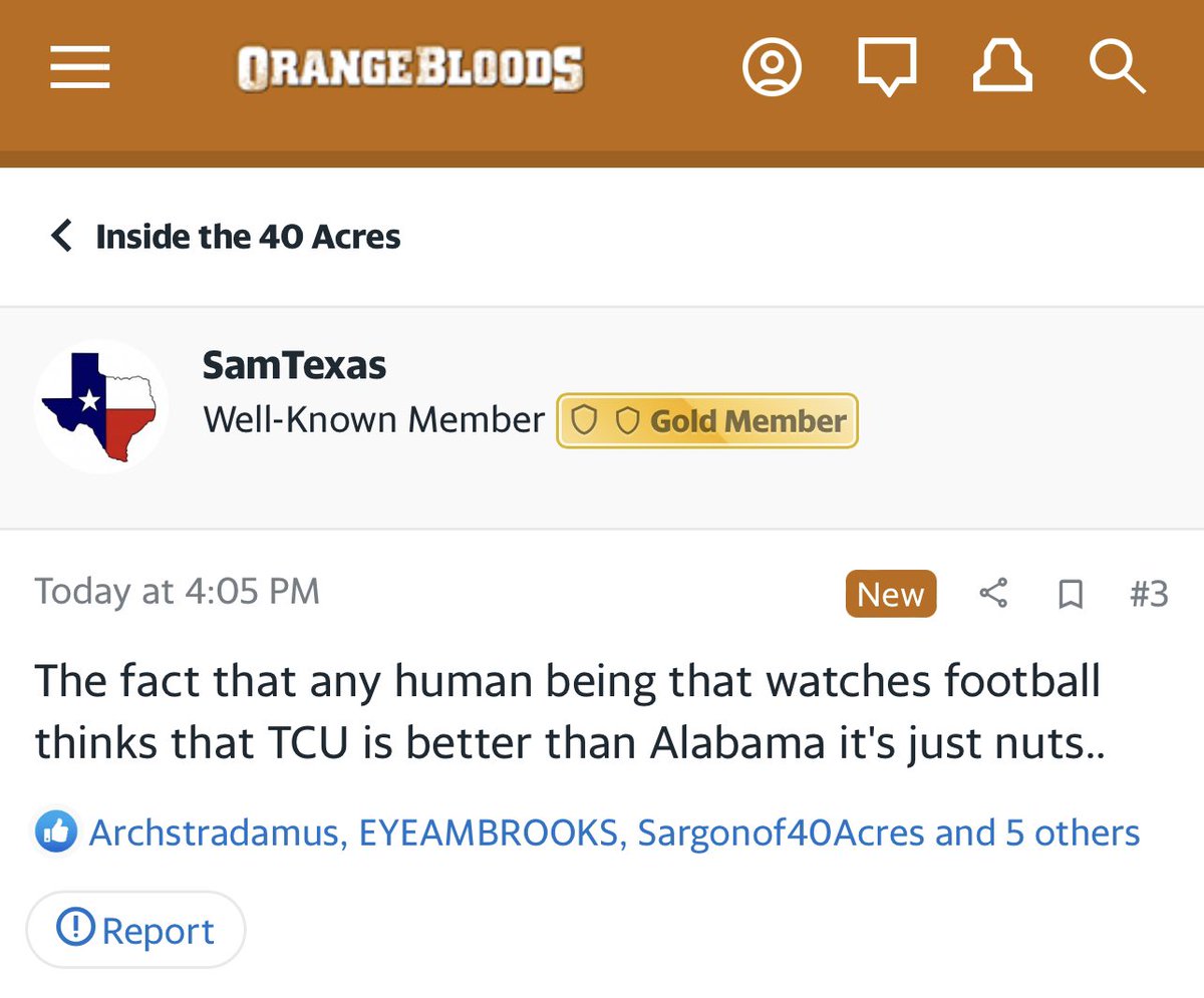 Message Board Geniuses on Twitter: "#Texas fans do not want #TCU in the CFP."