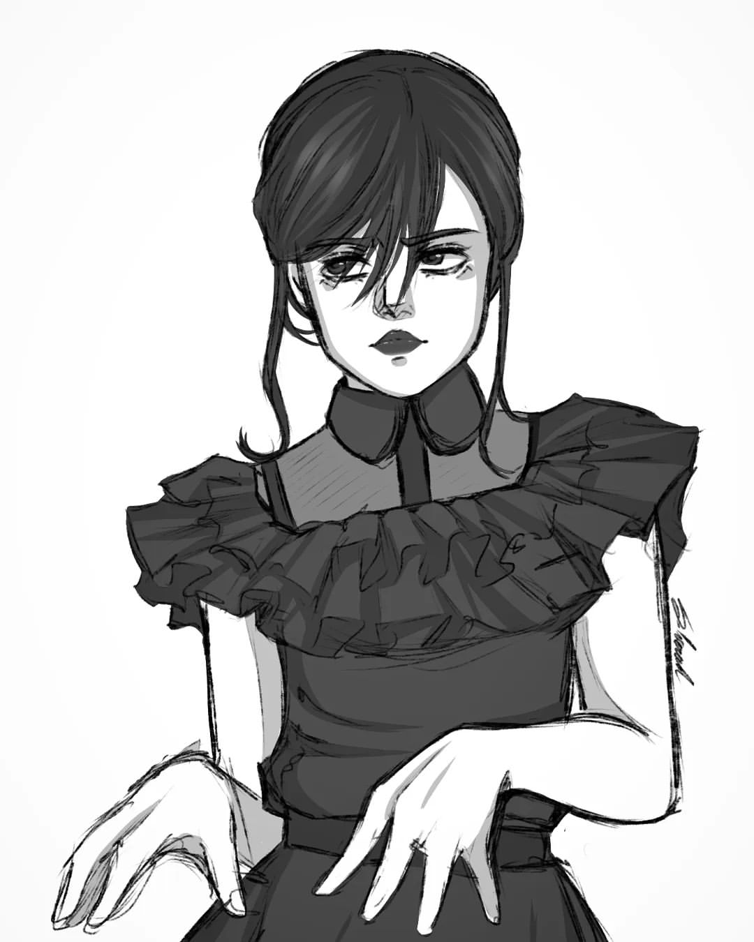 Wednesday Addams Drawing