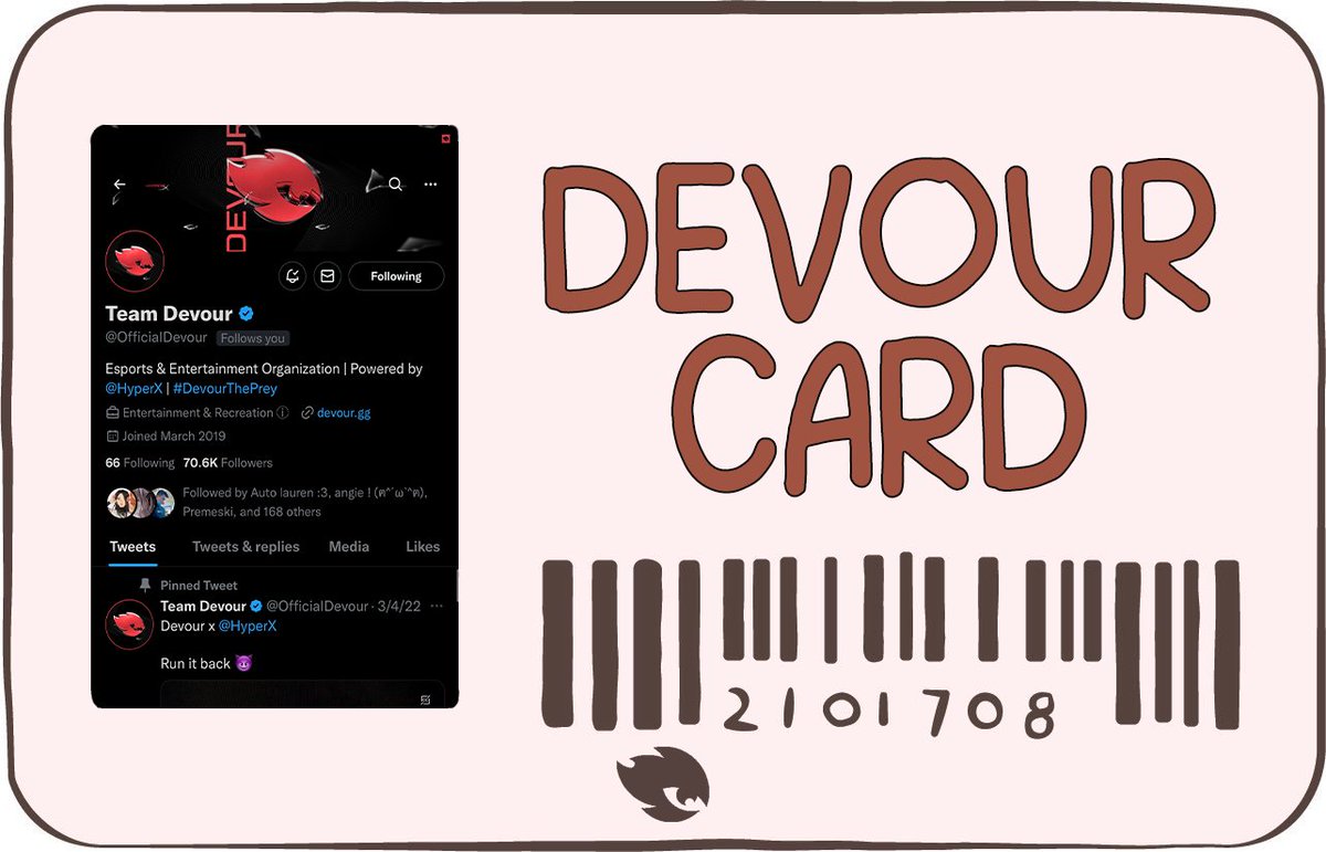 Team Devour on Twitter: "We're making a Devour Card for everyone who INTERACTS... 🎨"