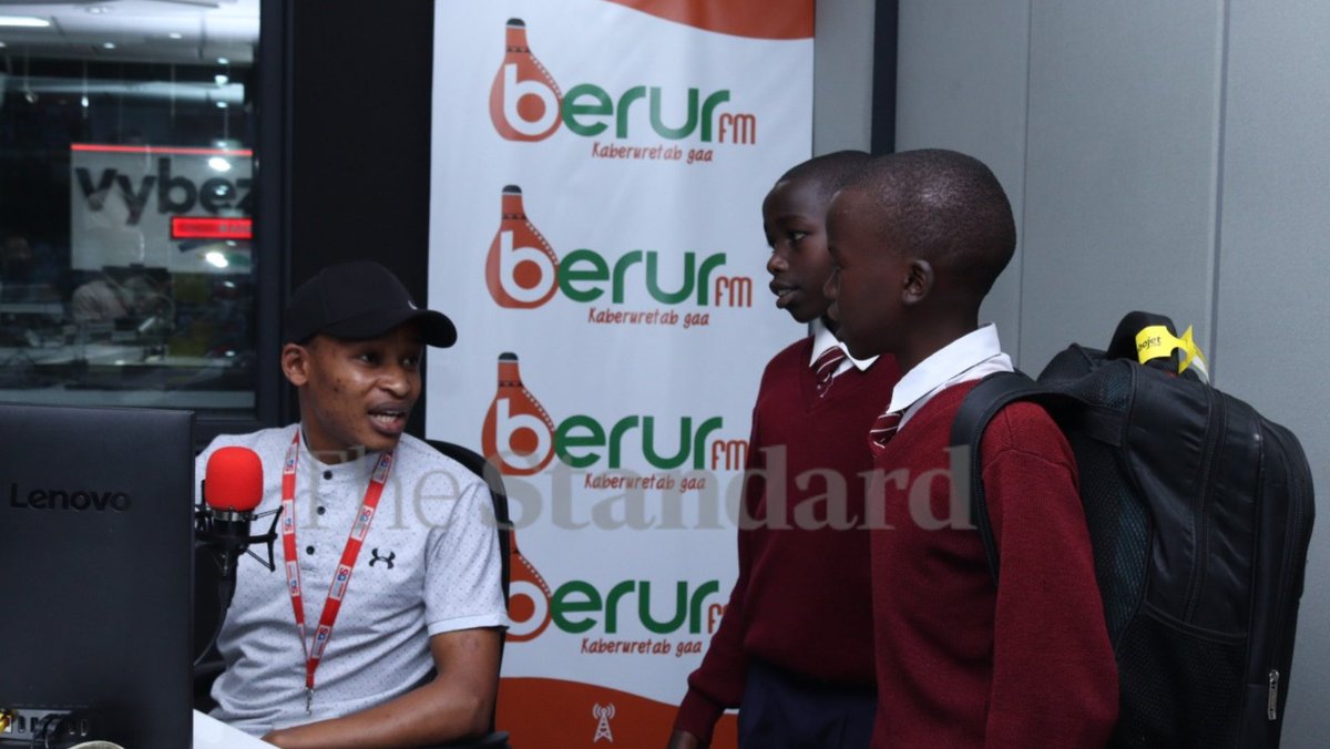 Ian Kiptoo and Abel Kipchumba, pupils at Cheplelachbei Primary School who went viral for their ...