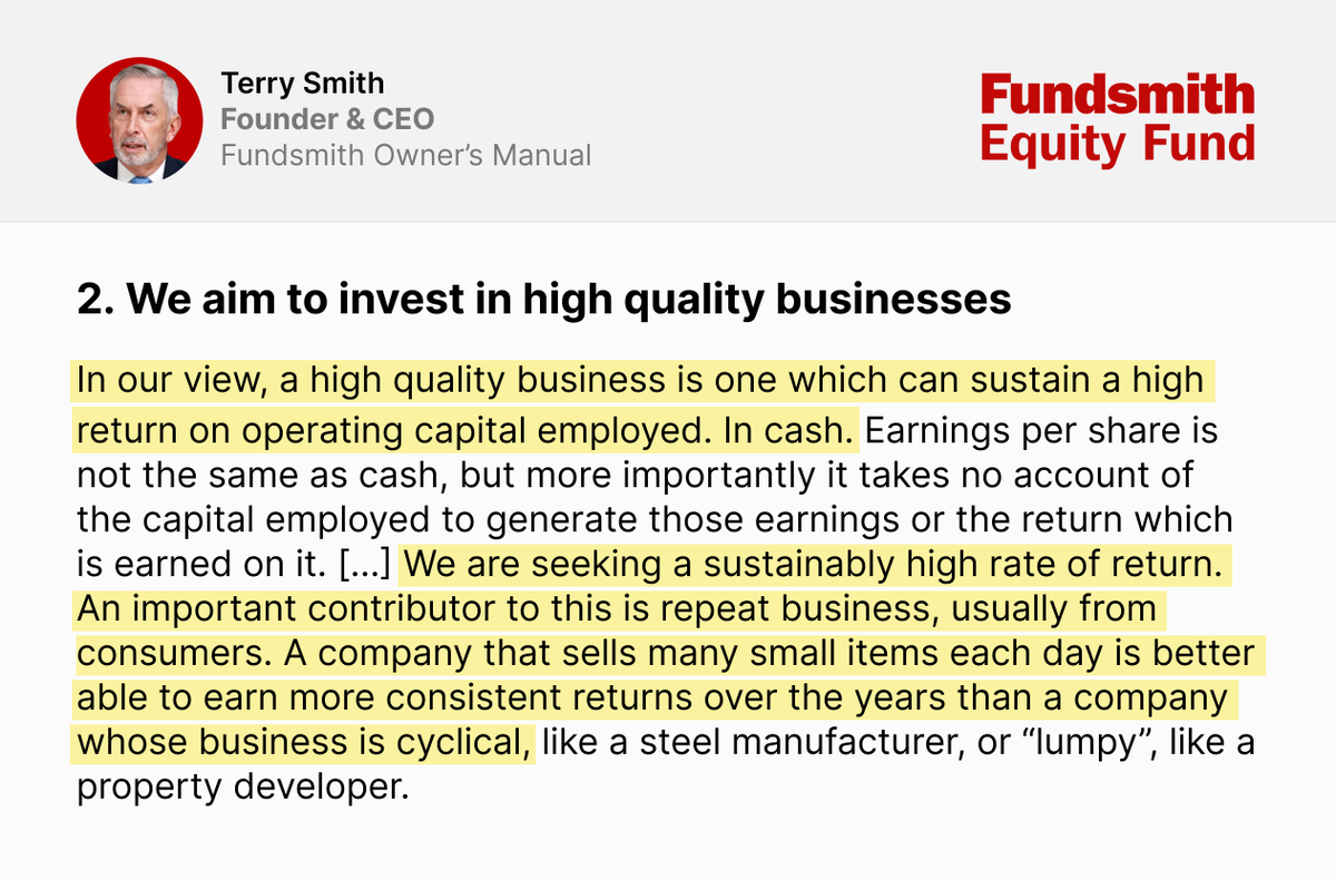 Terry Smith's Fundsmith Equity Fund has returned ~16% per year since ...