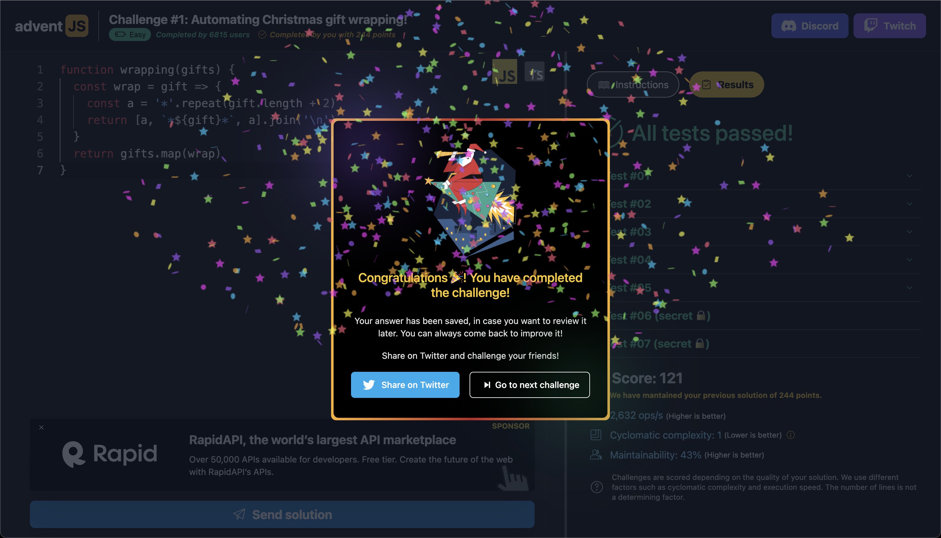Miguel Ángel Durán On Twitter Javascripttypescript Coding Challenges For Xmas Built With
