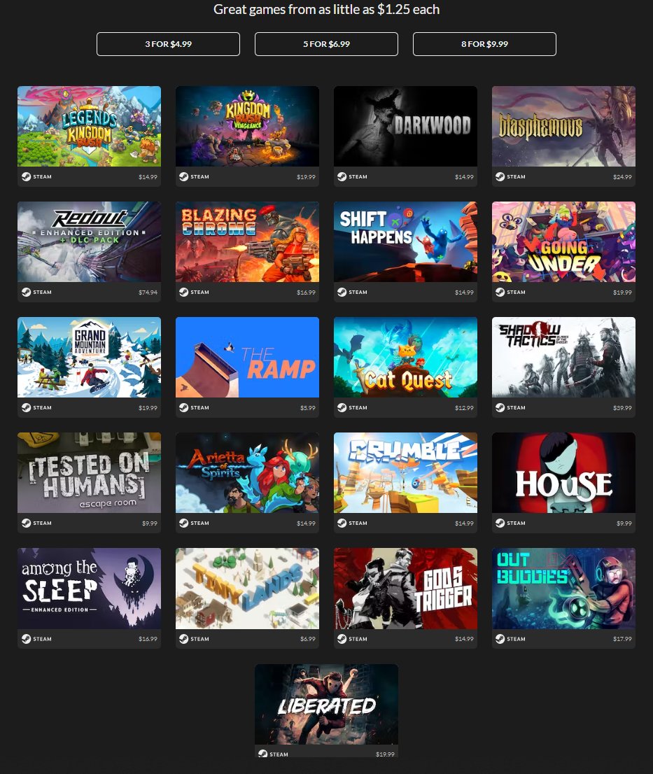 Wario64 on Twitter: "Steam Deck compatible games bundle on Fanatical (3 games for $4.99, 5 for ...