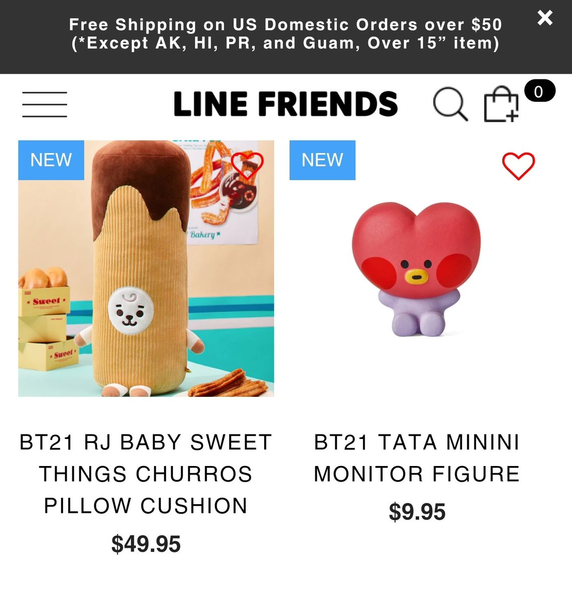 BT21 RJ BABY Sweet Things Churros Pillow Cushion smadiasoft.com