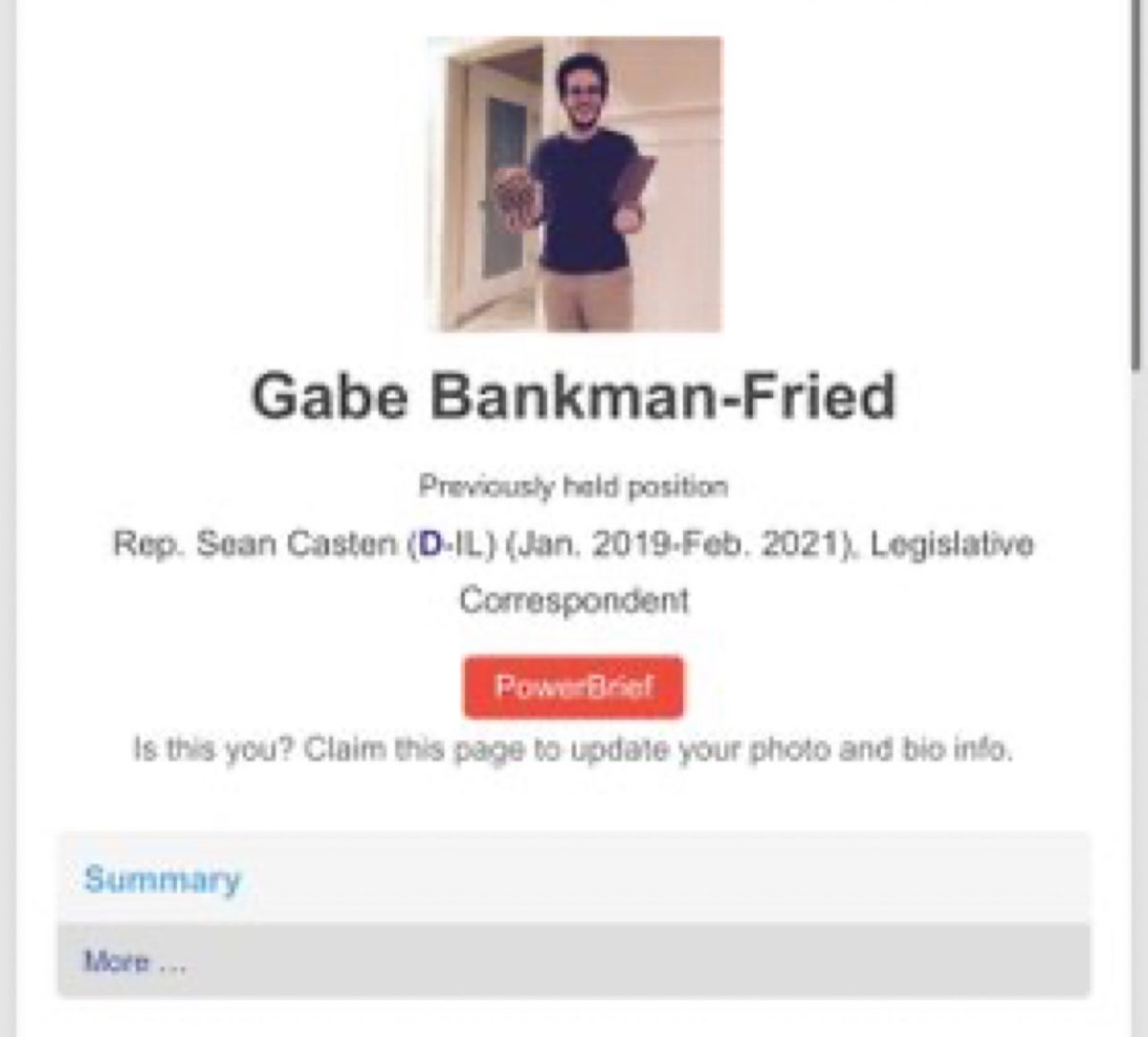 1. Gabe BF - "The initiatives and SBF’s campaign donations... quickly ...