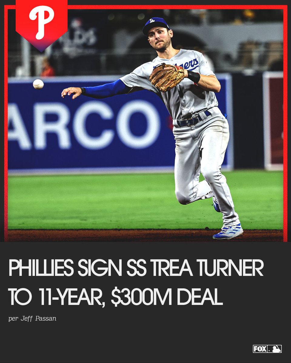 FOX Sports: MLB on Twitter: "The Phillies got their Shortstop! Trea Turner is signing an 11 year ...