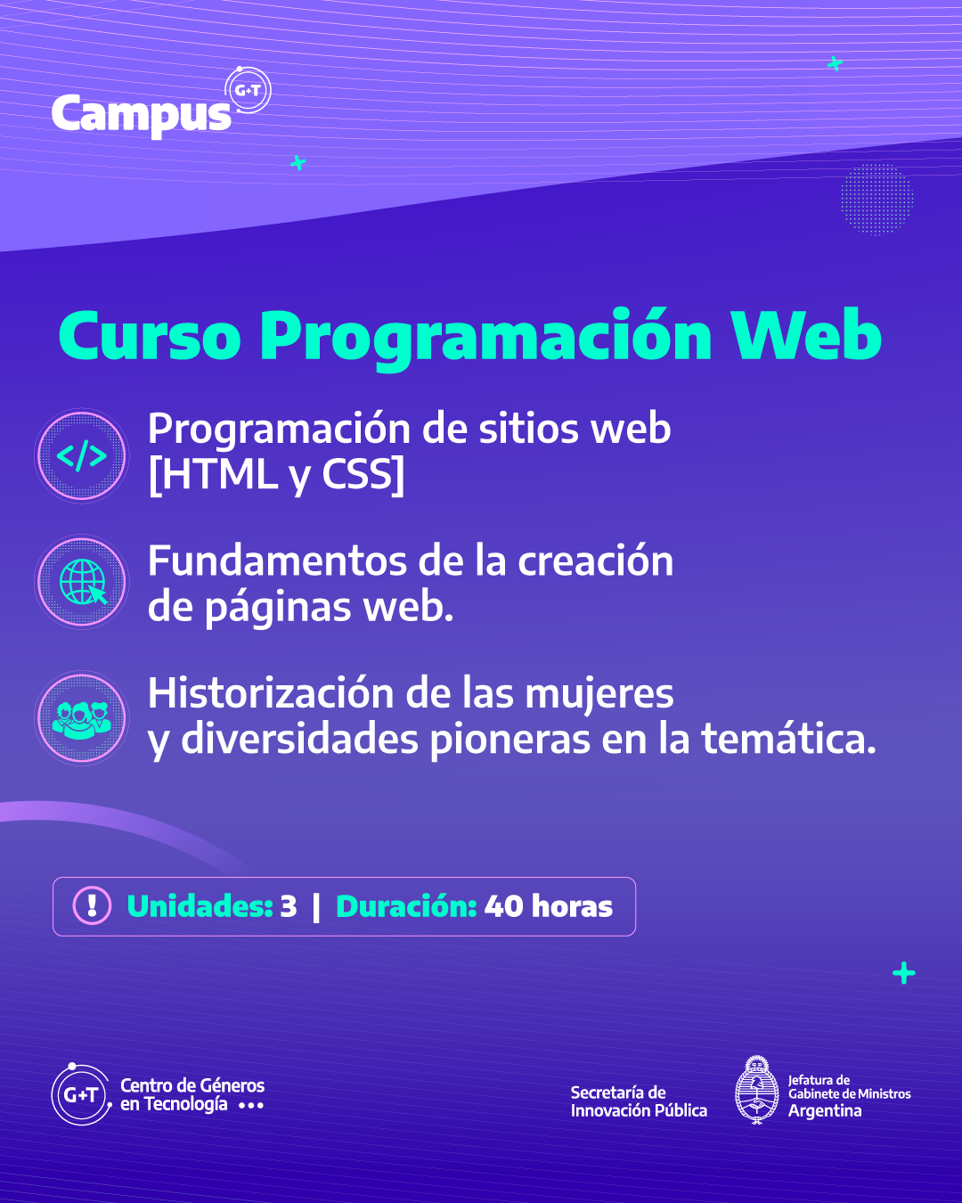 Centro G+T on Twitter: "🖱️¿Querés aprender programación web? En el nuestro campus vas a sumar ...