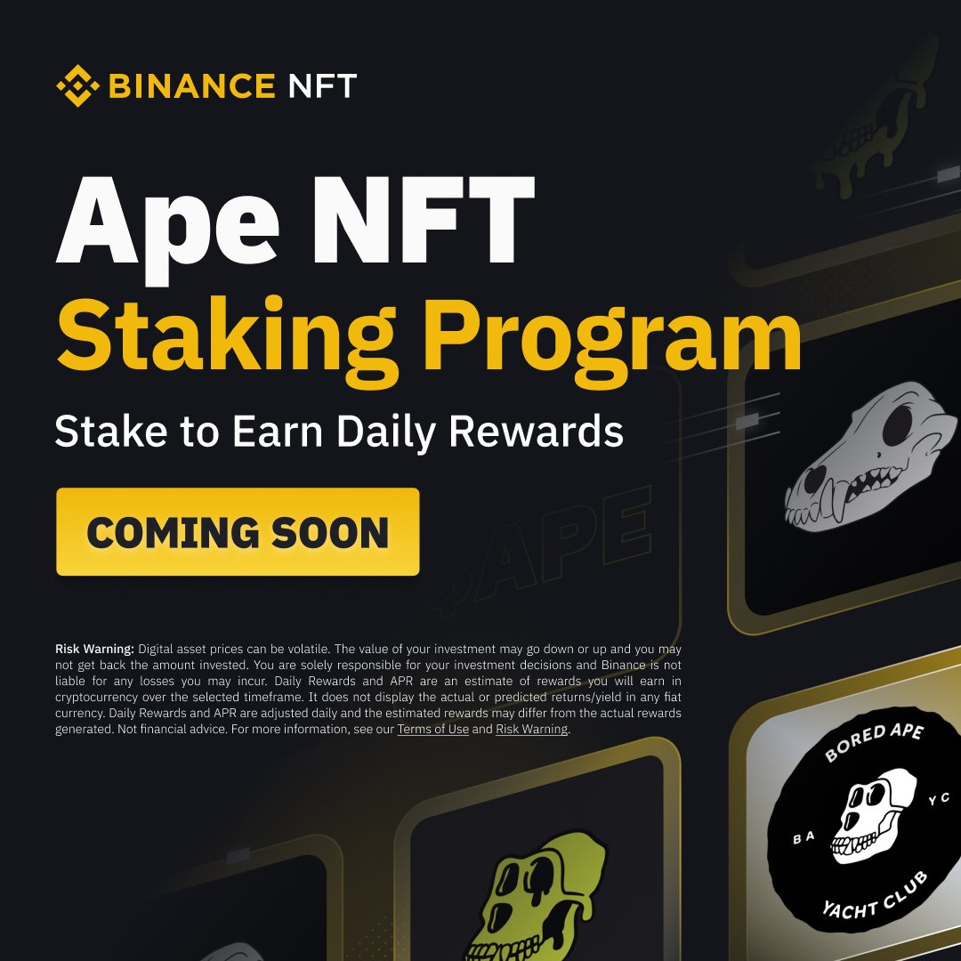Binance NFT on Twitter: "We’re excited to present the Ape NFT Staking Program with Binance Earn ...