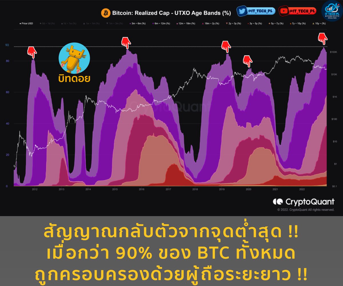 บิทดอย - Bitdroid on Twitter: "สัญญาณกลับตัวจากจุดต่ำสุด !! เมื่อกว่า 90% ของ BTC ทั้งหมดถูก ...