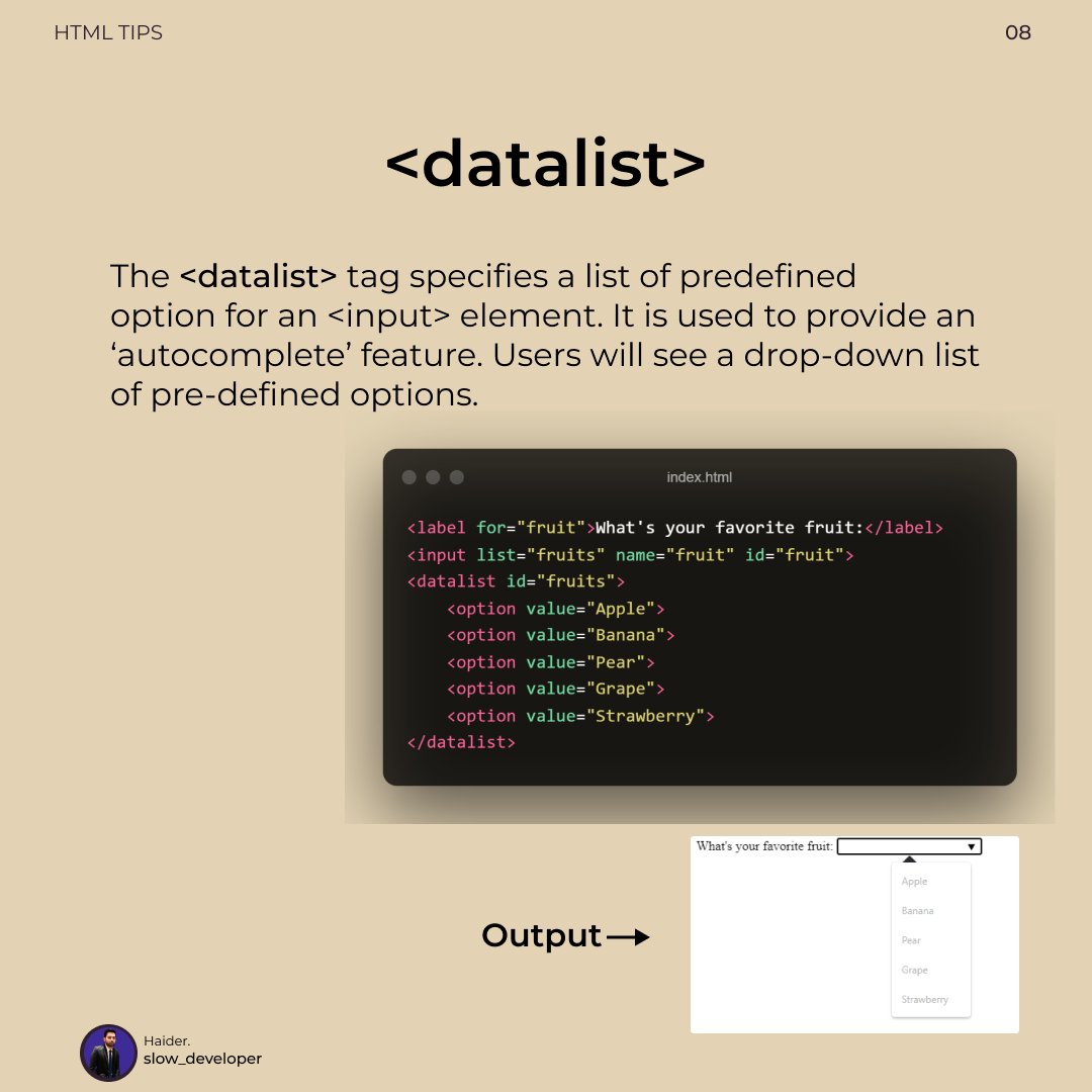 You probably didn't know about these 8 HTML tags. The tags will make ...