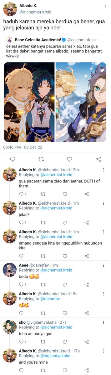 EVENT FANFIC BACK TO SCHOOL 📌 on Twitter: "au! cw // bxb, xiaobether, albedo x xiao x aether"