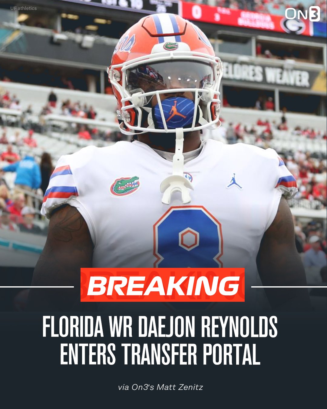 On3 on Twitter: "🚨BREAKING🚨 Florida WR Daejon Reynolds has officially entered the NCAA transfer ...