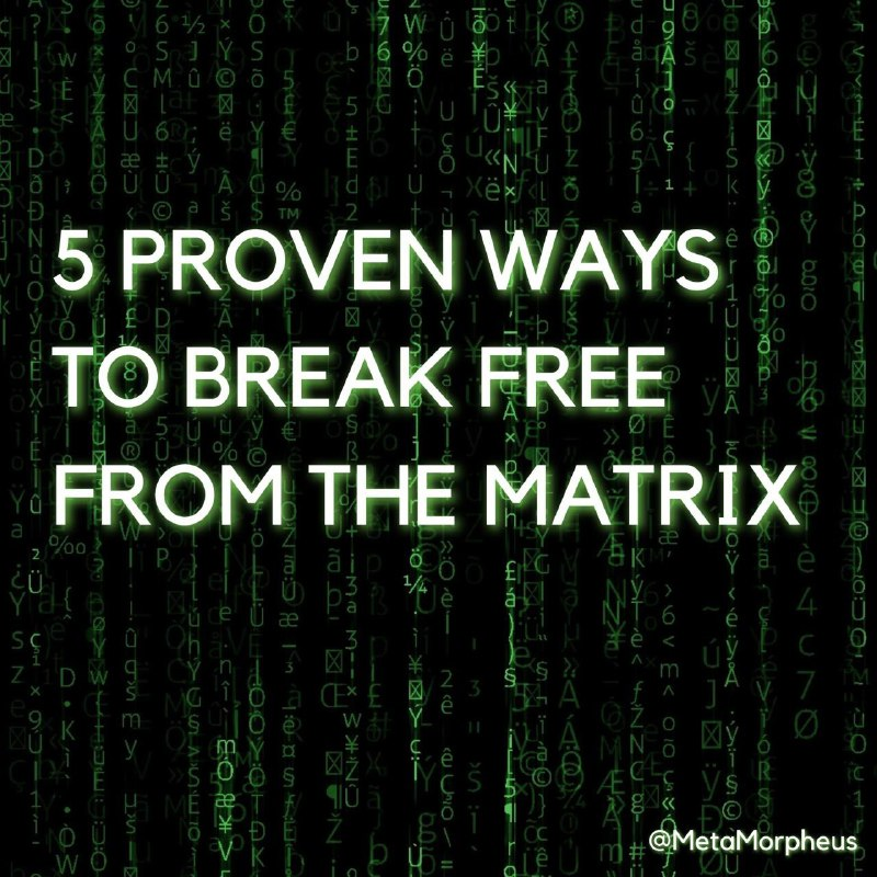 5 PROVEN WAYS TO BREAK FREE FROM THE MATRIX: - Thread from Sosa ...