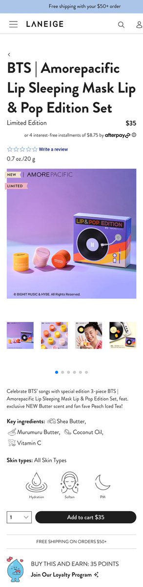 BTS Merch⁷ on Twitter: "Laneige Lip Sleeping Mask Lip & Pop Edition Laneige US 🔗 https://us ...