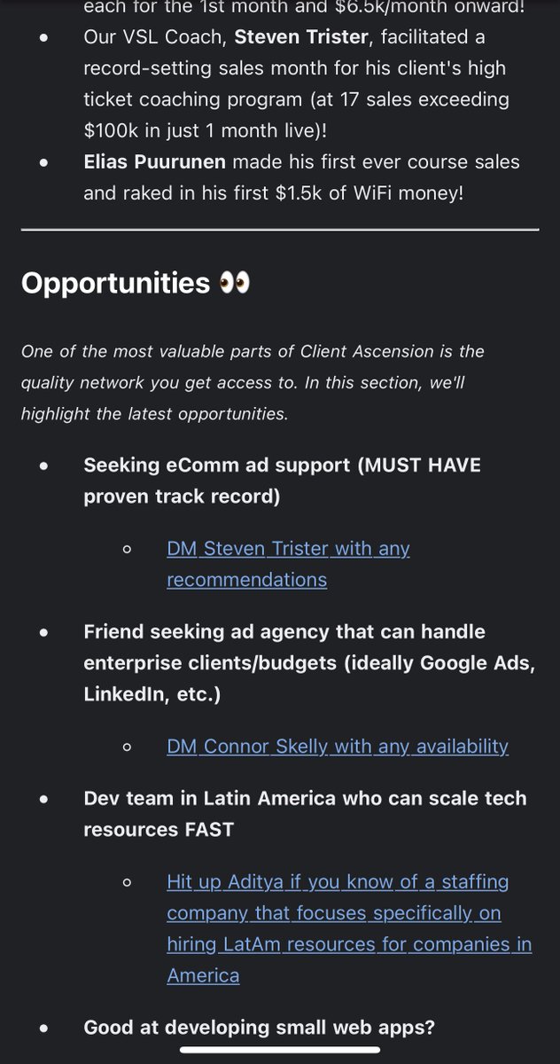 Cold Email Wizard 📩 on Twitter: "Client Ascension weekly summaries go hard"