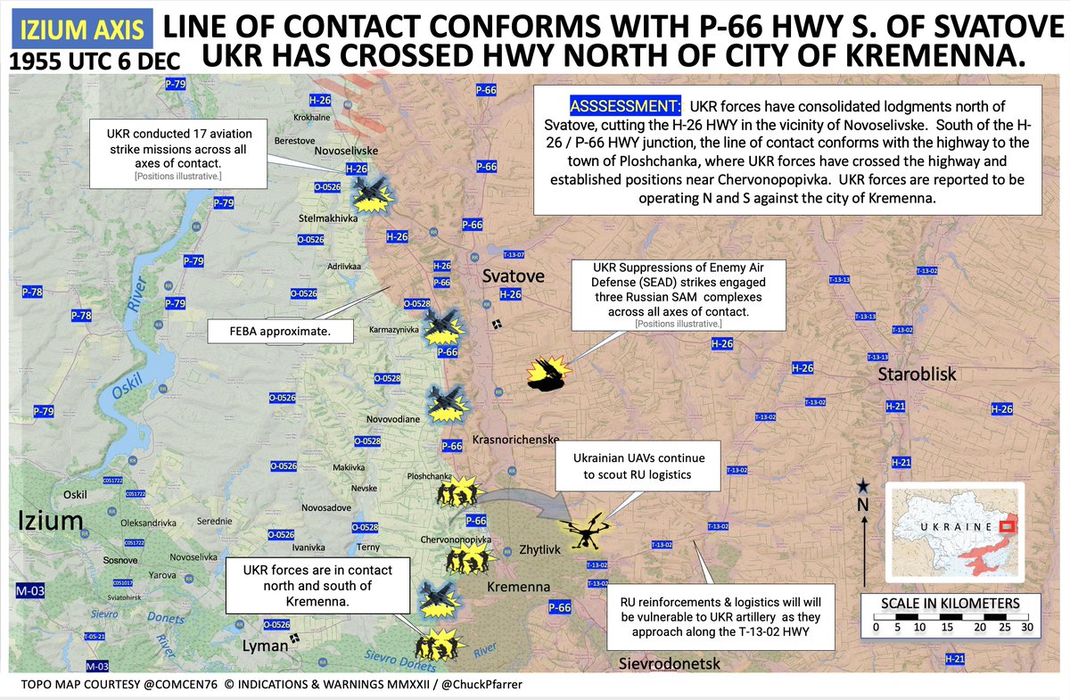 Chuck Pfarrer | Indications & Warnings | on Twitter: "IZIUM AXIS/1945 UTC 6 DEC/ UKR forces have ...