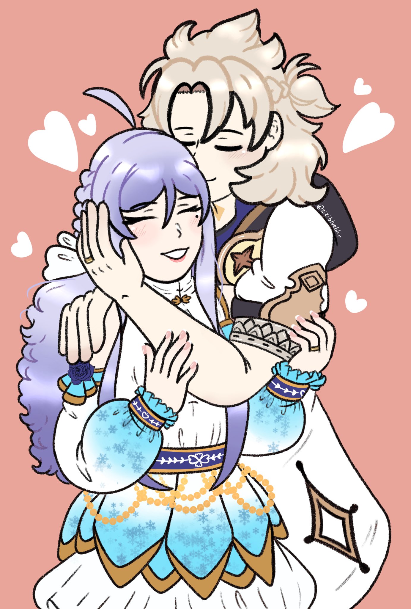 Zizi 💙 on Twitter: "my genshin oc with albedo to celebrate a year of ...