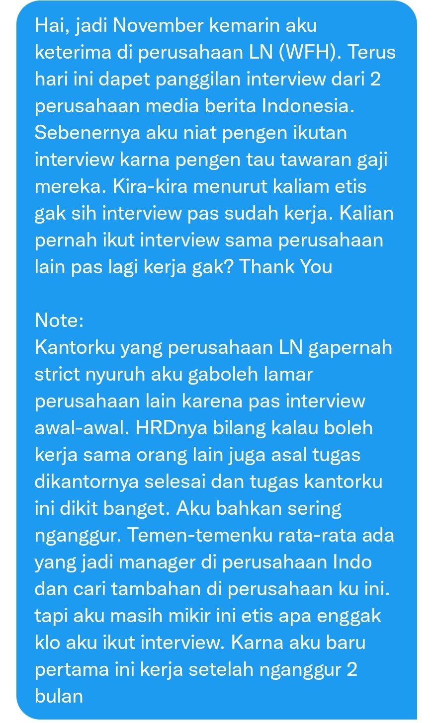 BACA RULES DI (bit.ly/worksfess) on Twitter: "CW/GAJI/INTERVIEW work! Jangan dimarahin ya aku ...