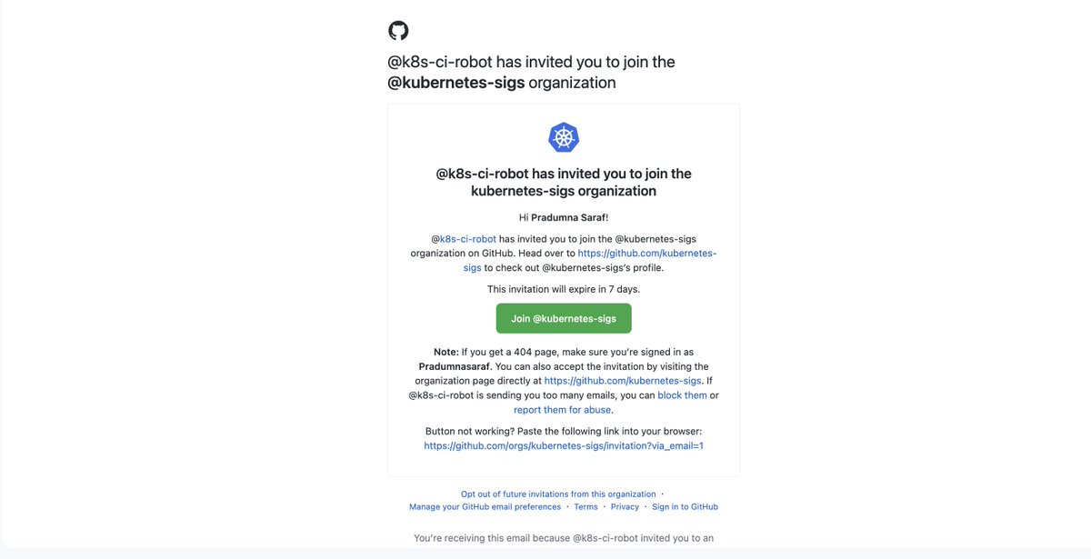 Pradumna Saraf On Twitter Happy I Got An Invite To Join Kubernetes Org