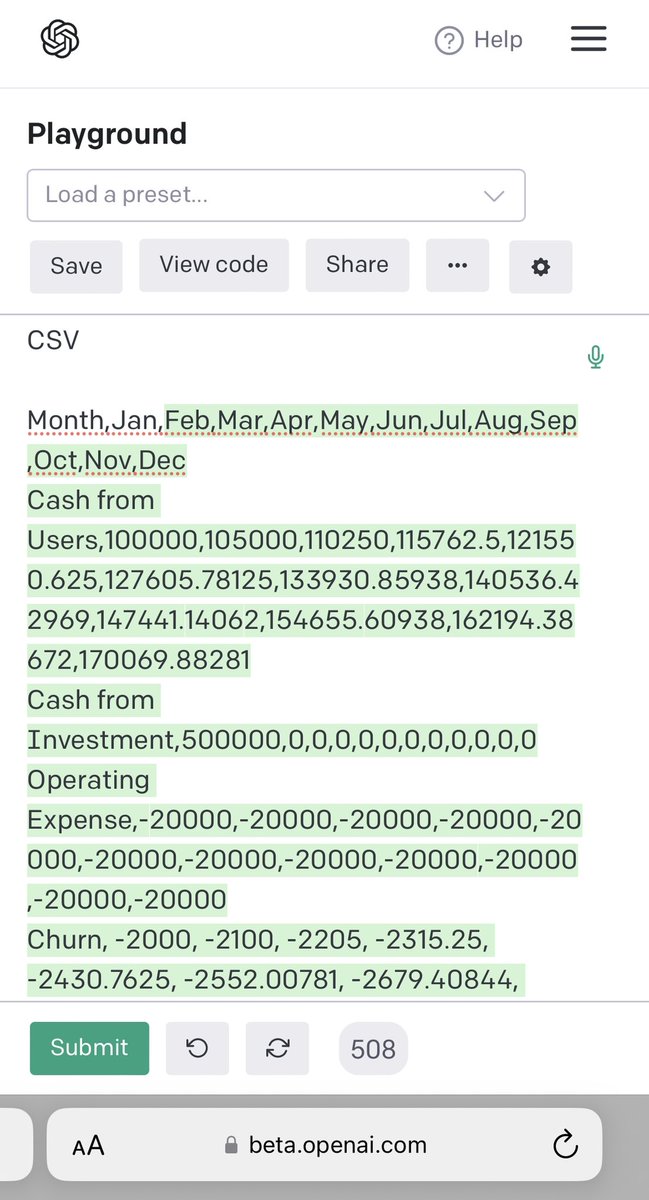 #GPT3 can understand csv files. Uploaded our fund model and asked for a summary. - Thread from ...