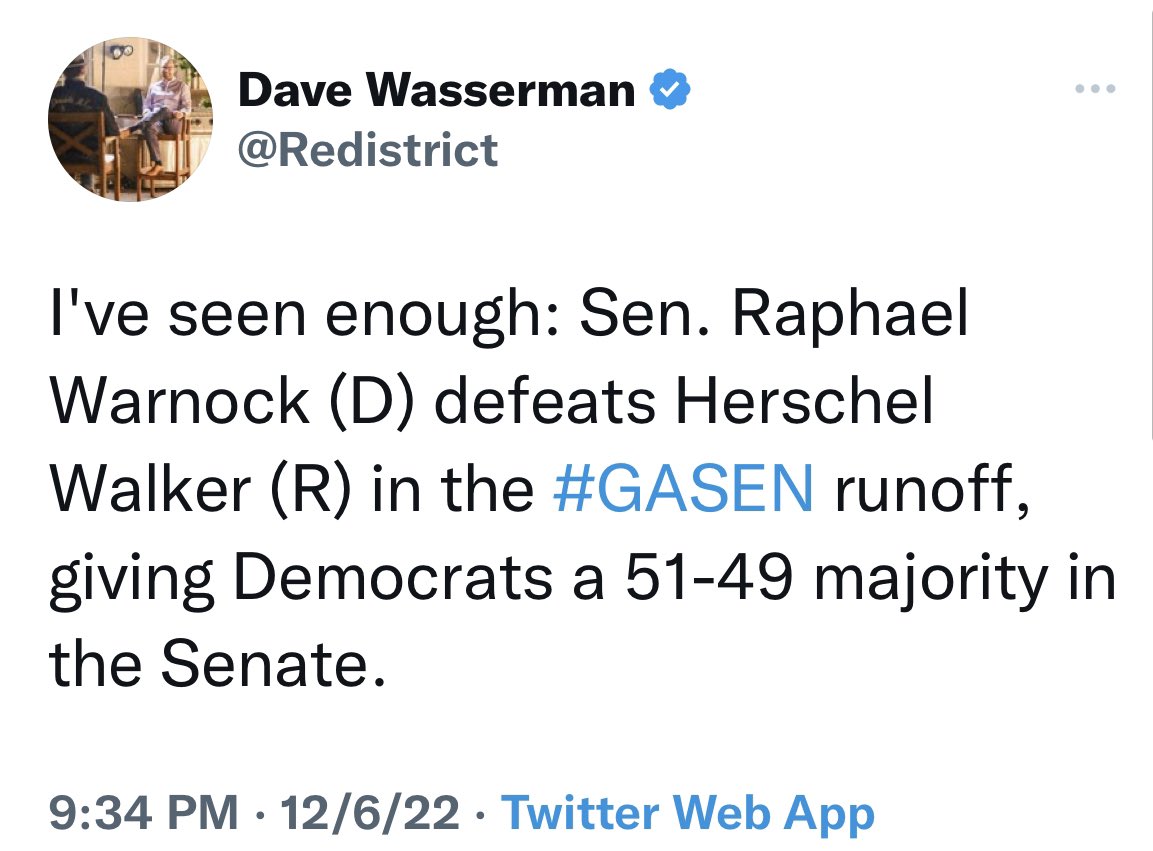 Andrew Wortman On Twitter Breaking Raphael Warnock Wins Reelection