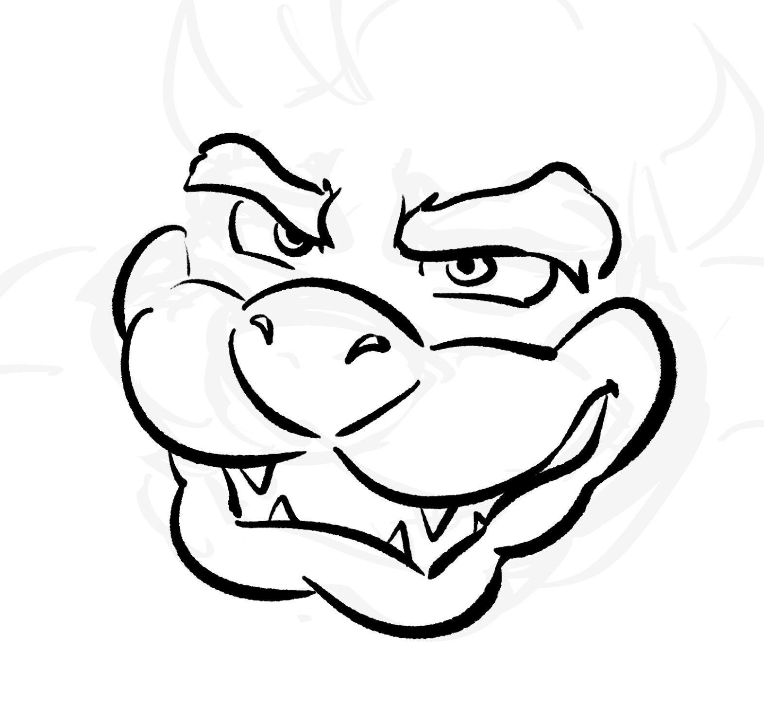 How To Draw Bowsers Face