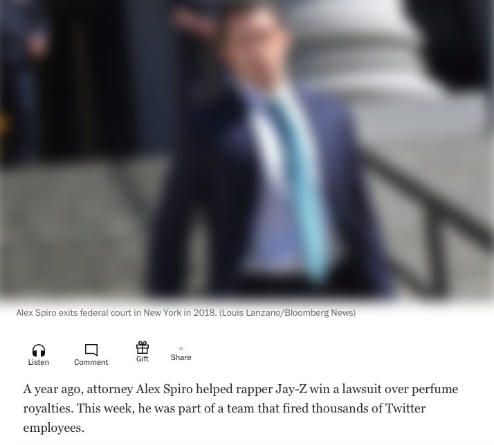 Elon Musk's CIA lawyer, Alex Shapiro (who directed many of the firings ...