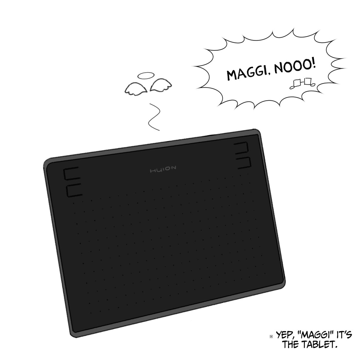 1/2) My Huion tablet died on 24th November (⁠╥⁠﹏⁠╥⁠), so, 」Sadpudingzの漫画