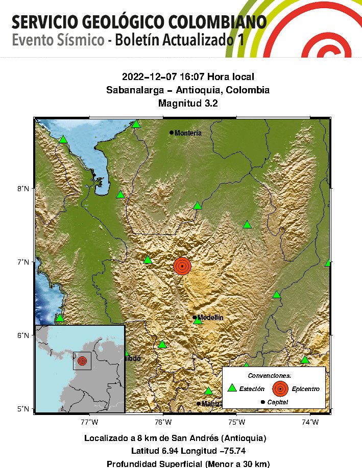 Servicio Geológico on Twitter: "#SismosColombiaSGC Evento Sísmico - Boletín Actualizado 1, 2022 ...