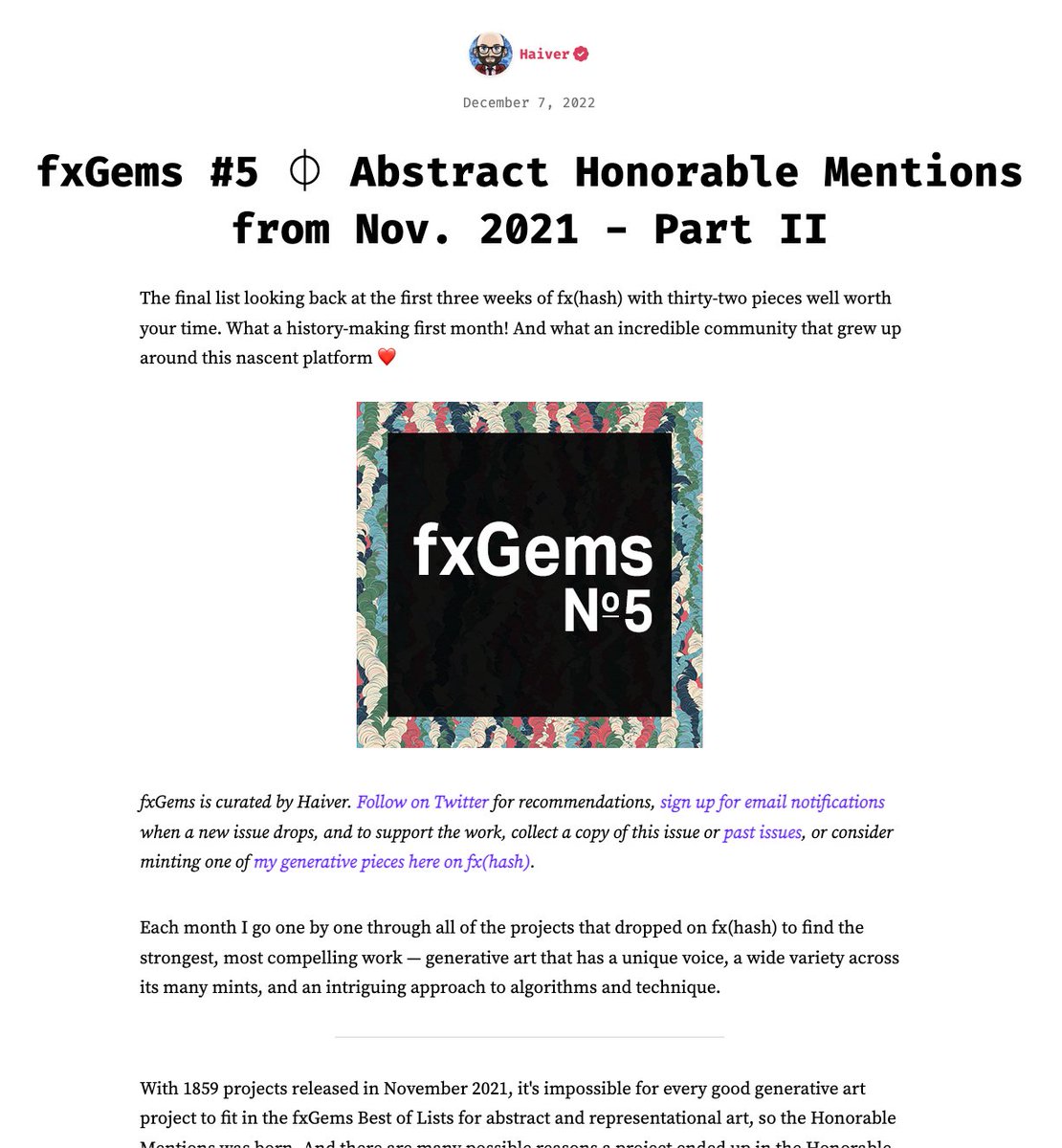 Haiver on Twitter: "Where were you when fx(hash) was having a history-making first month? Here ...