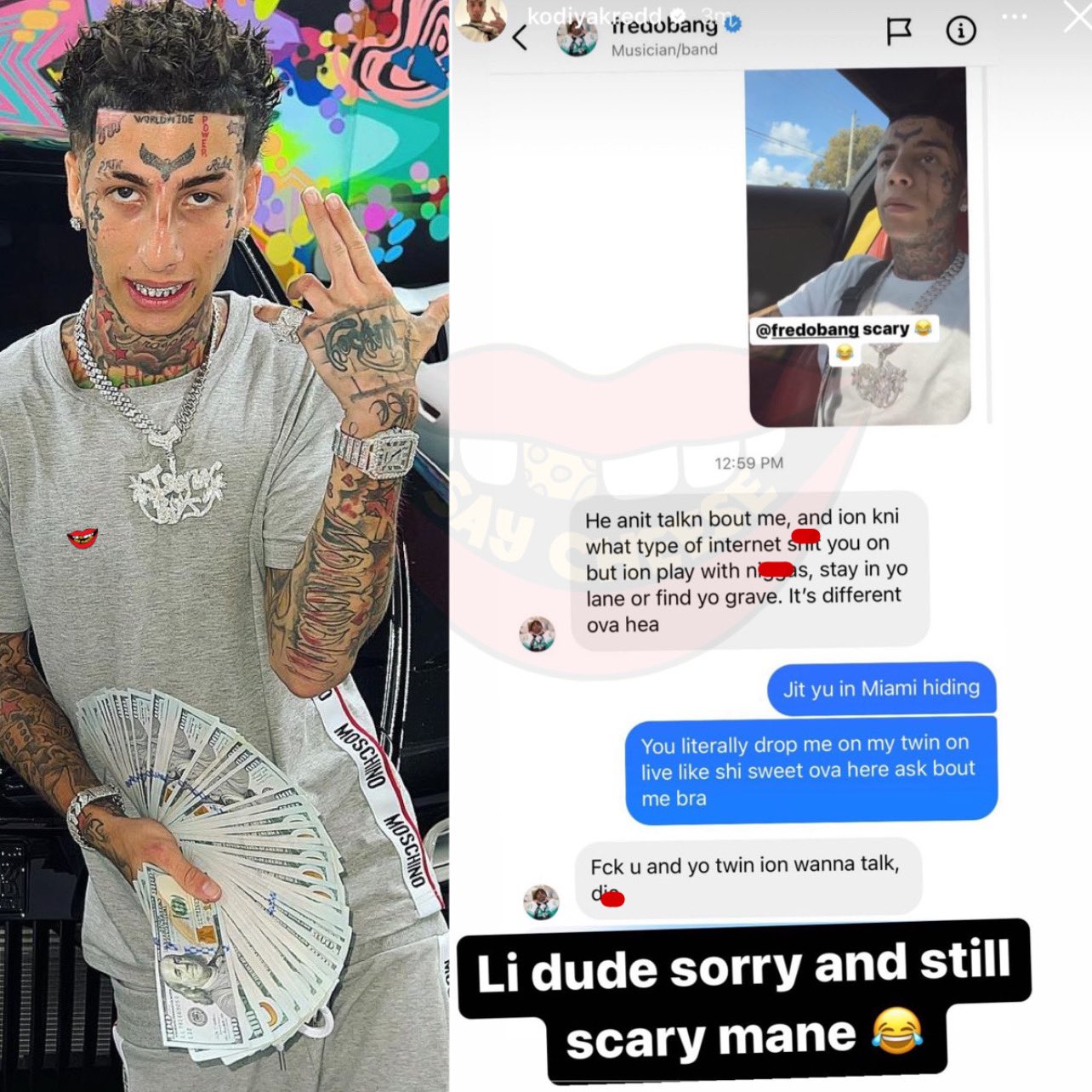 Say Cheese ππ§ On Twitter Kodiyak Redd Shares Dms With Fredo Bang