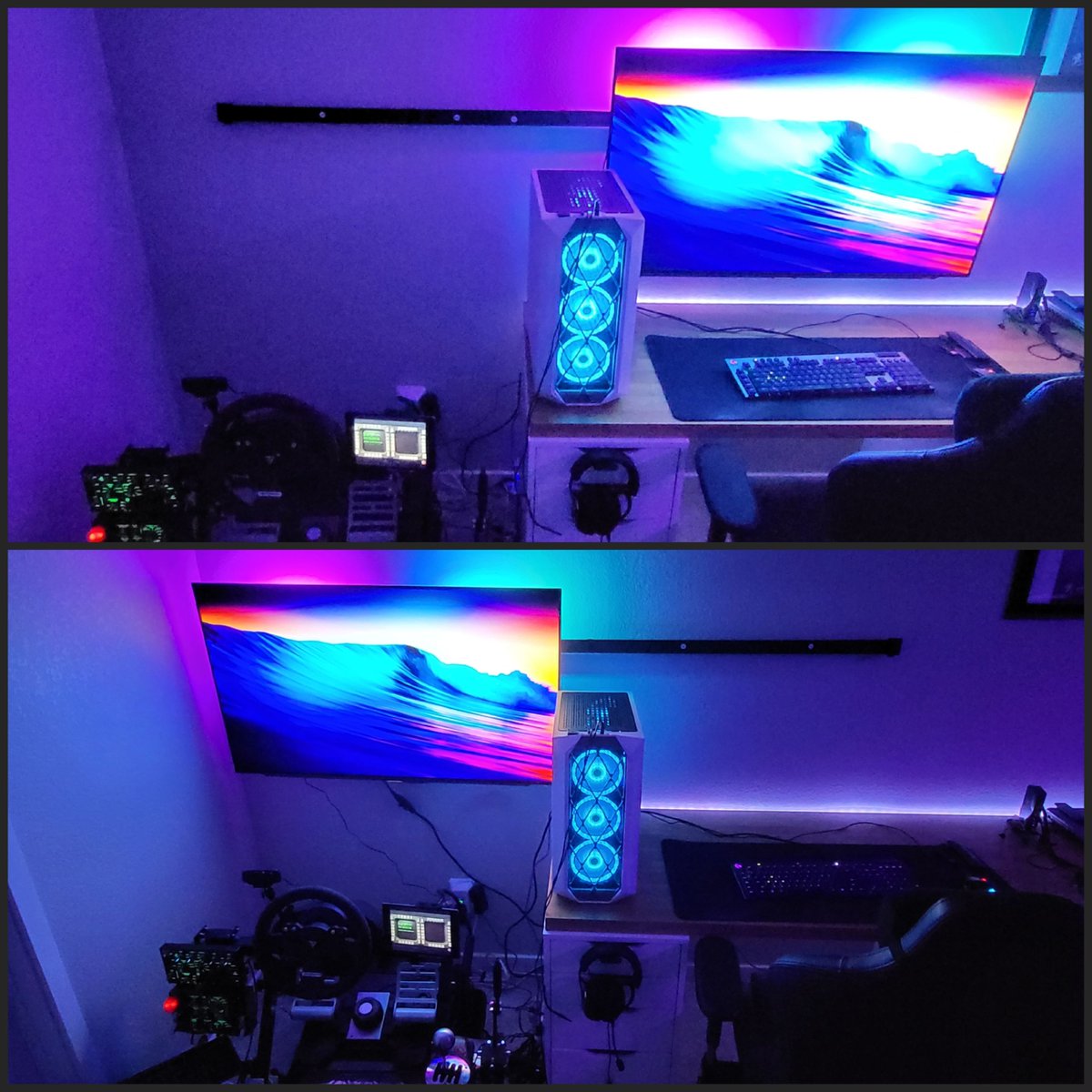 Sliding 48'' monitor on barn door sliding hardware 🎮 Gaming Outsider ...