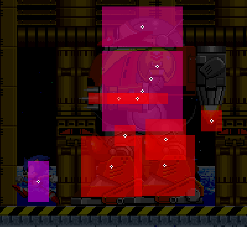 Classic Sonic Deconstructed on Twitter: "Sonic 2 Death Egg Robot Hitboxes (Pink = attackable ...